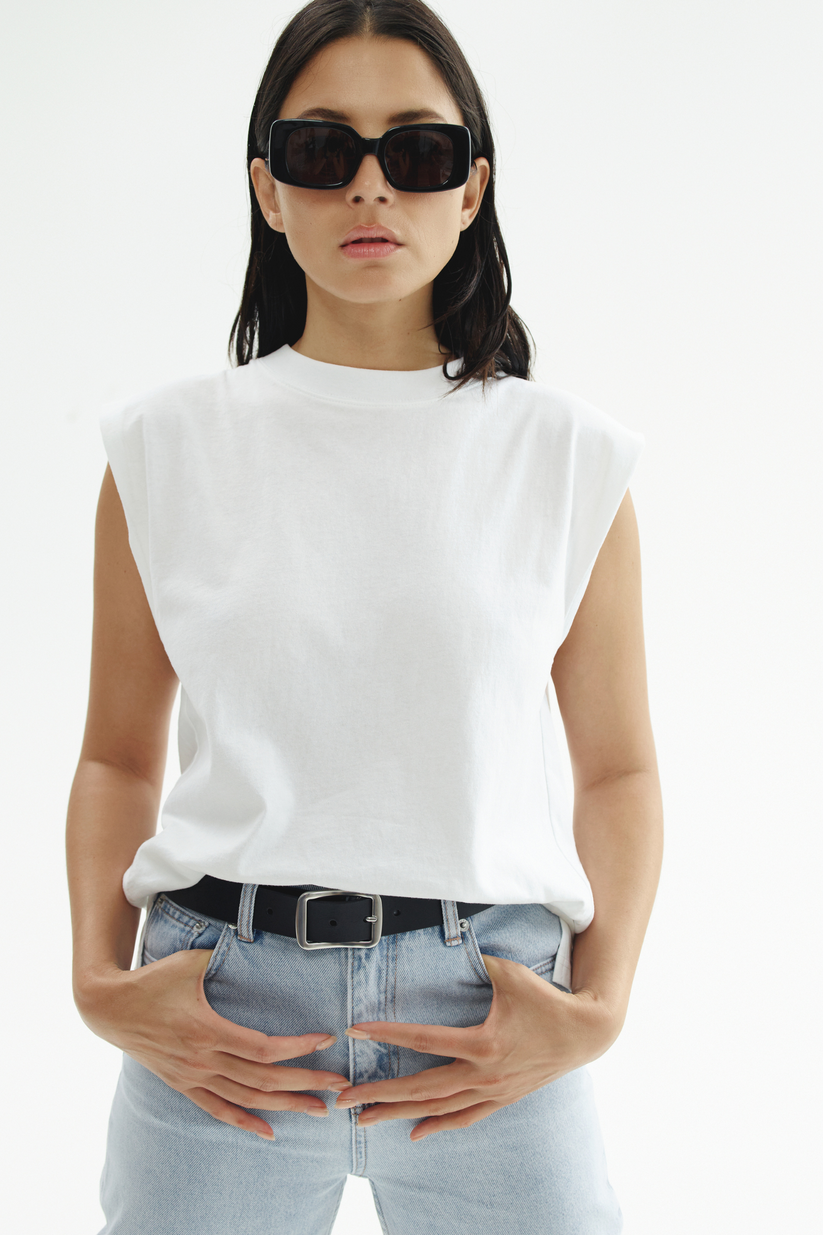 Shop Organic Boyfriend Tank in White | Nude Lucy