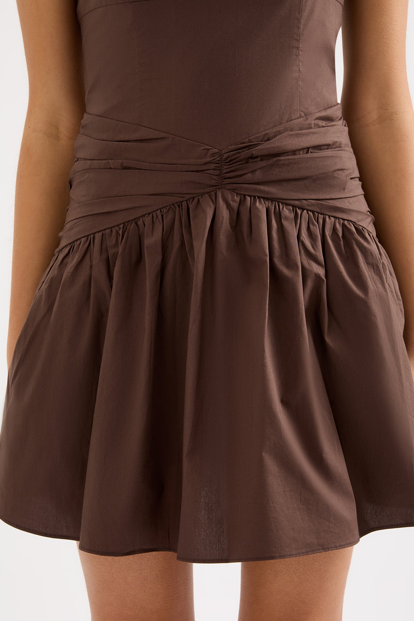 Shop Skarla Mini Dress in Chocolate | Nude Lucy