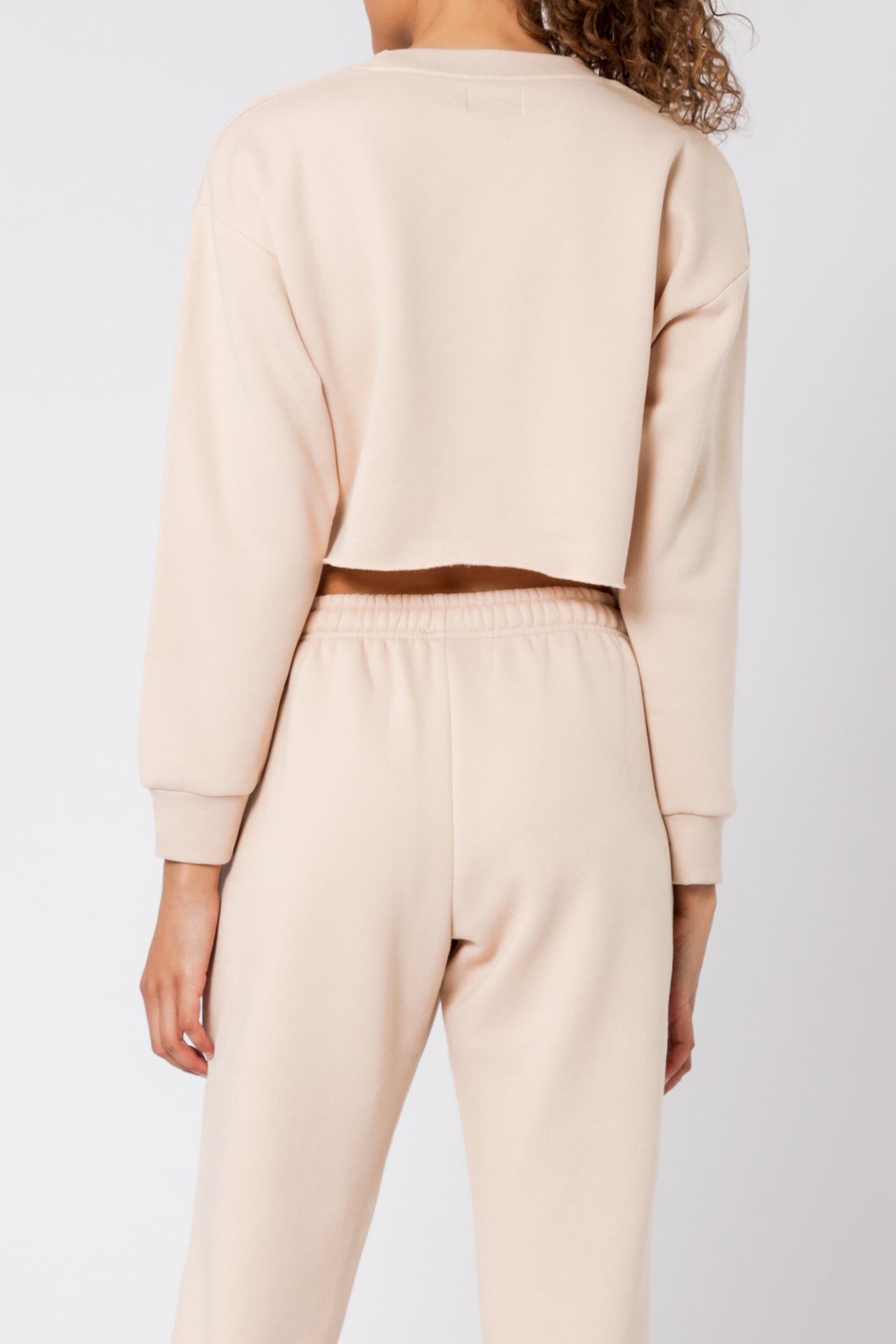 Shop Carter Classic Crop Sweat in Blush | Nude Lucy