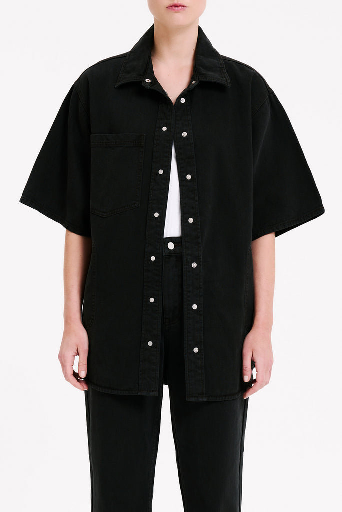 Shop Blaise Oversized Shirt in Coal | Nude Lucy